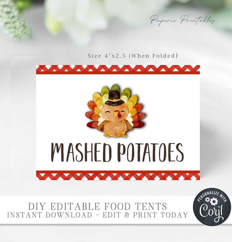 EDITABLE Gobble Til You Wobble Thanksgiving Food Labels - Etsy