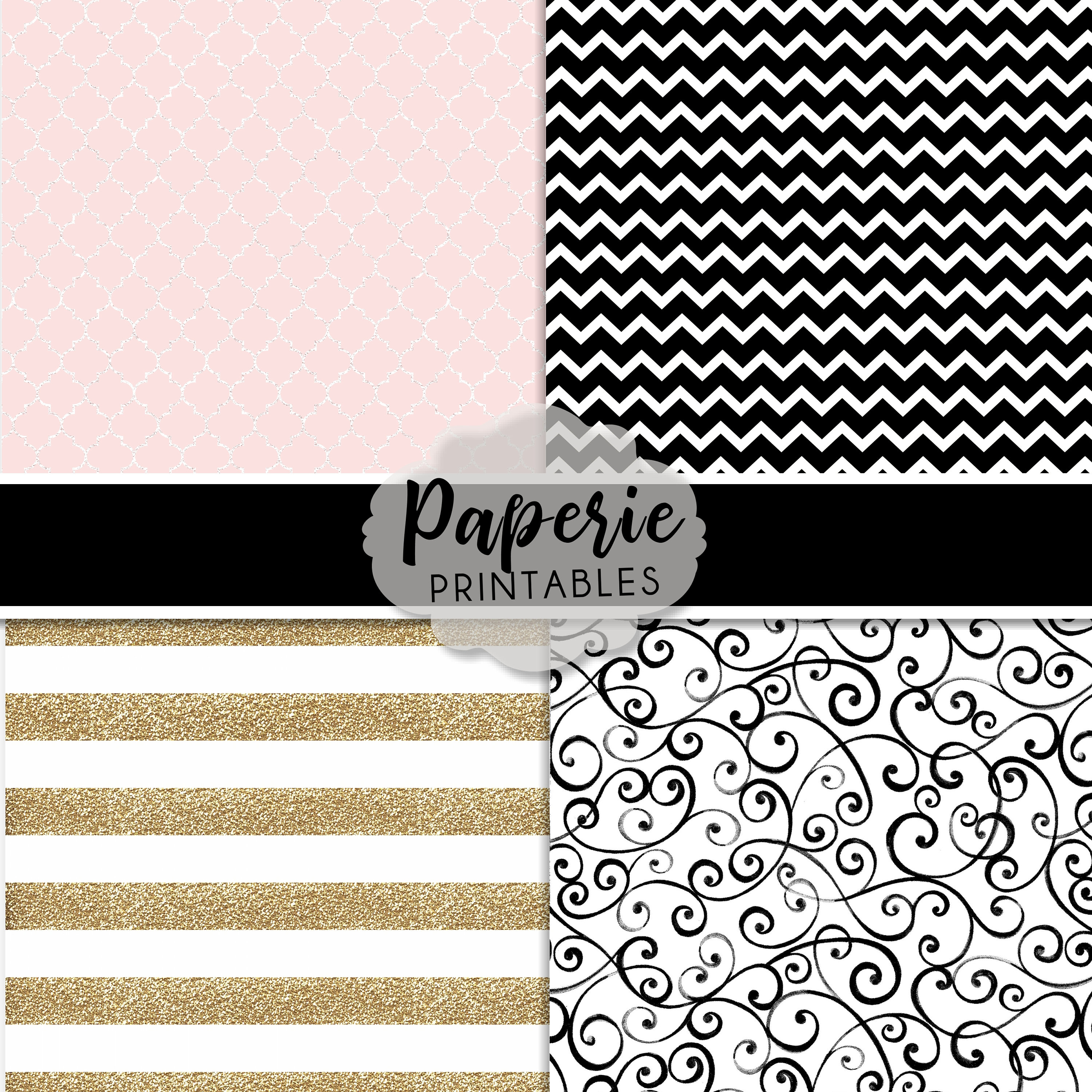 Paris Pattern Digital Paper 12x12 Digital Scrapbooking Paper | Etsy