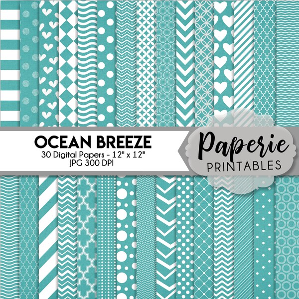 Teal Chevron Paper - Etsy