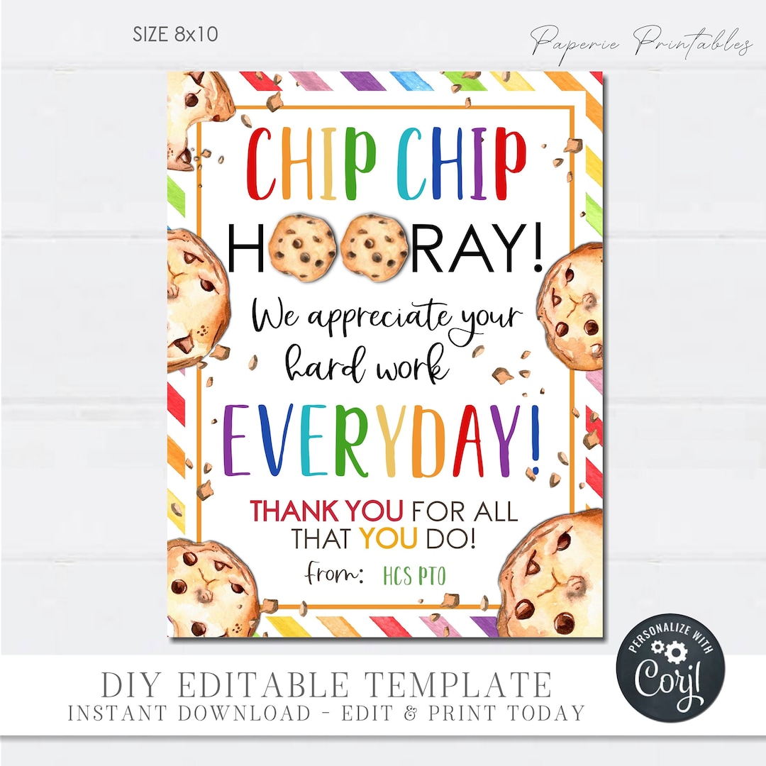 Editable Cookie Teacher Appreciation Sign: Printable Thank You (DIY ...