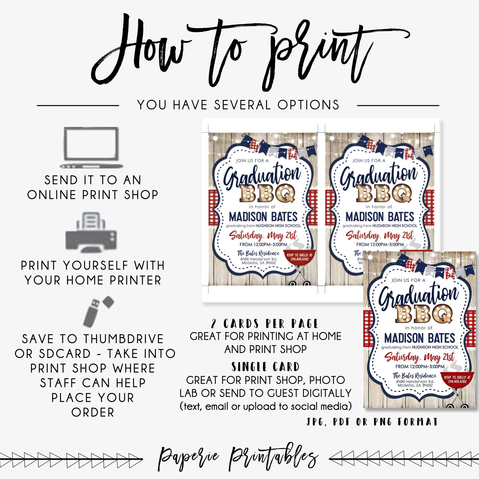 EDITABLE Graduation BBQ Invitation Graduation Party Template - Etsy