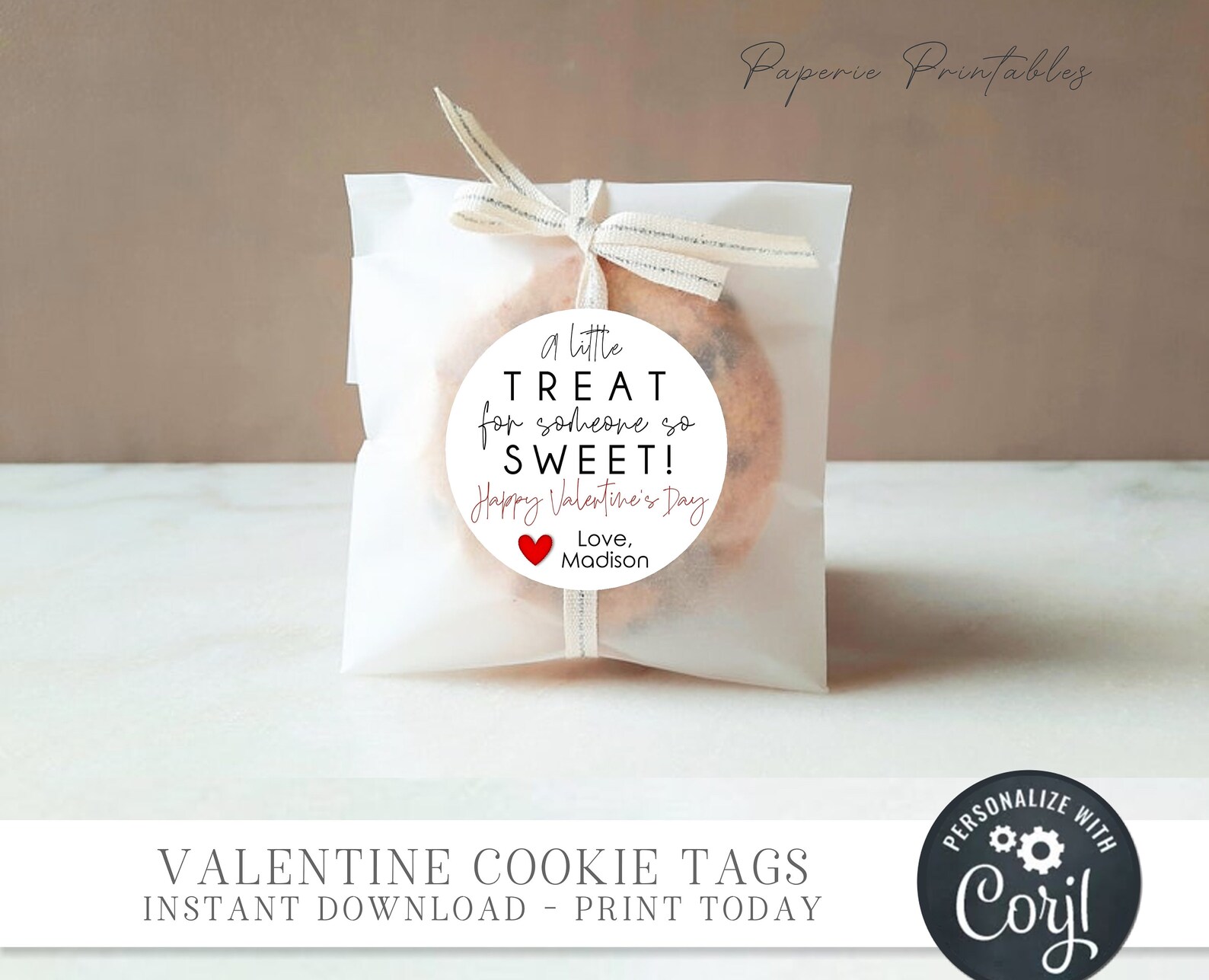 Editable Valentine's Day Gift Tag, A Little Treat for Someone Sweet ...