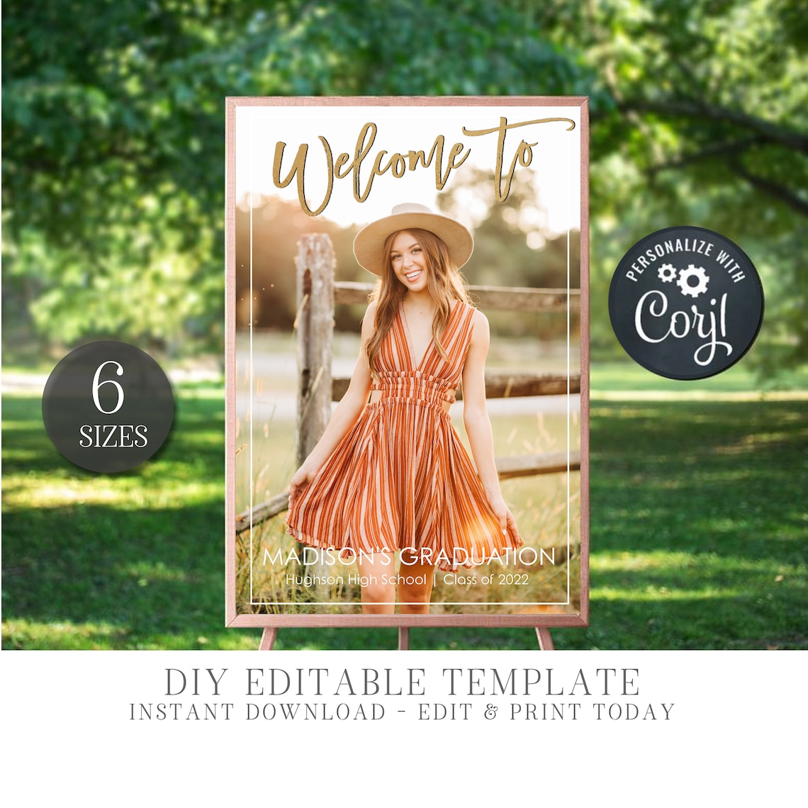 EDITABLE Graduation Welcome Sign Graduation Photo Sign - Etsy