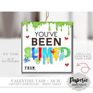 Slime Valentine Cards for Kids, Kids Valentine Cards, Slime Valentines ...