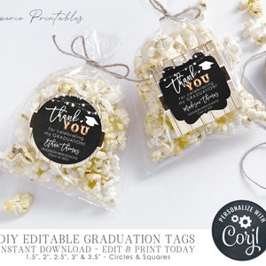 EDITABLE Graduation Gift Tags - Graduation Tags - Graduation Circle ...