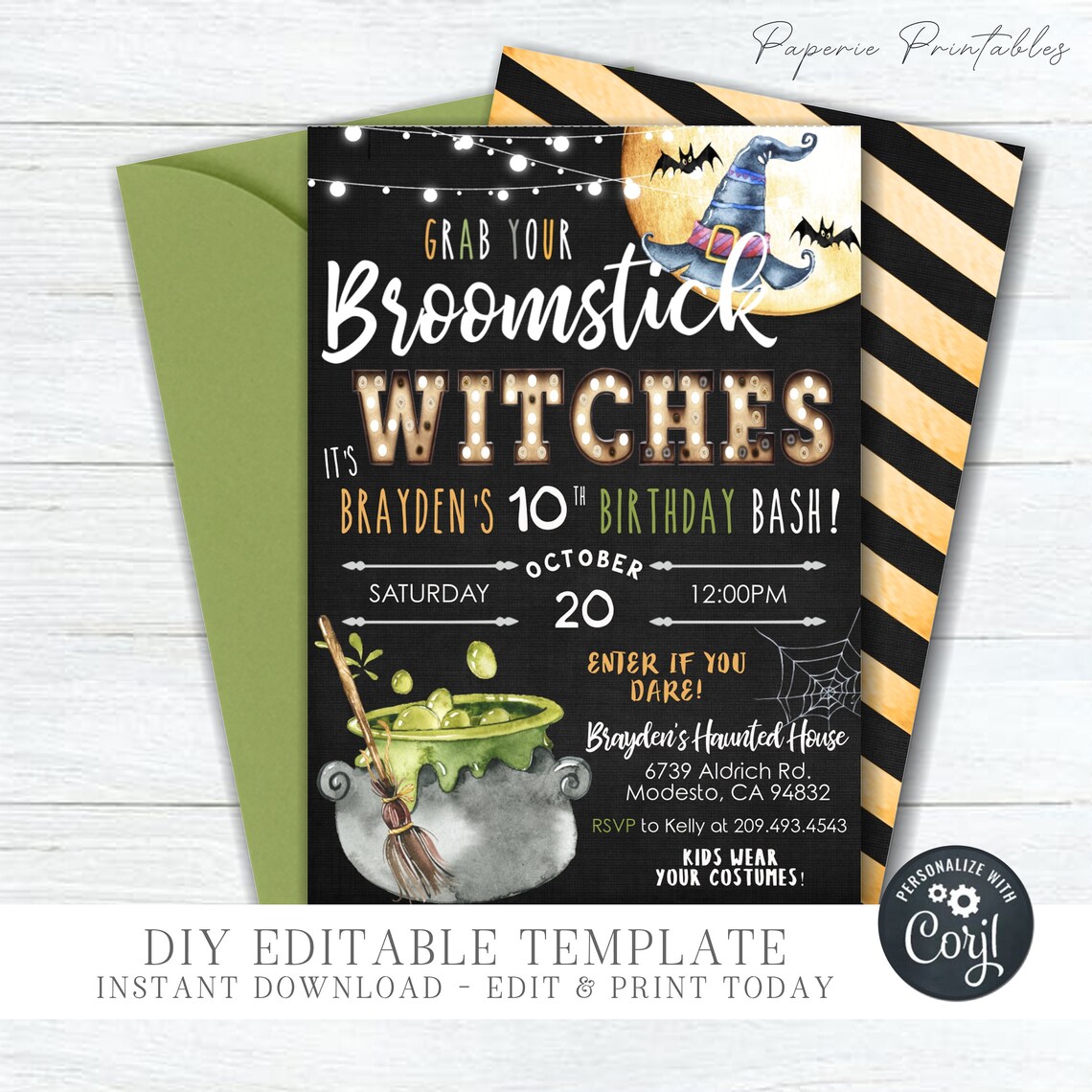 EDITABLE Halloween Birthday Invitation Halloween Birthday | Etsy