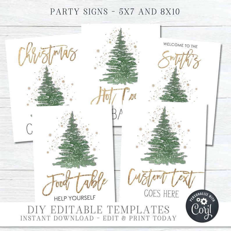 Editable Christmas Party Signs Holiday Party Signs Christmas - Etsy