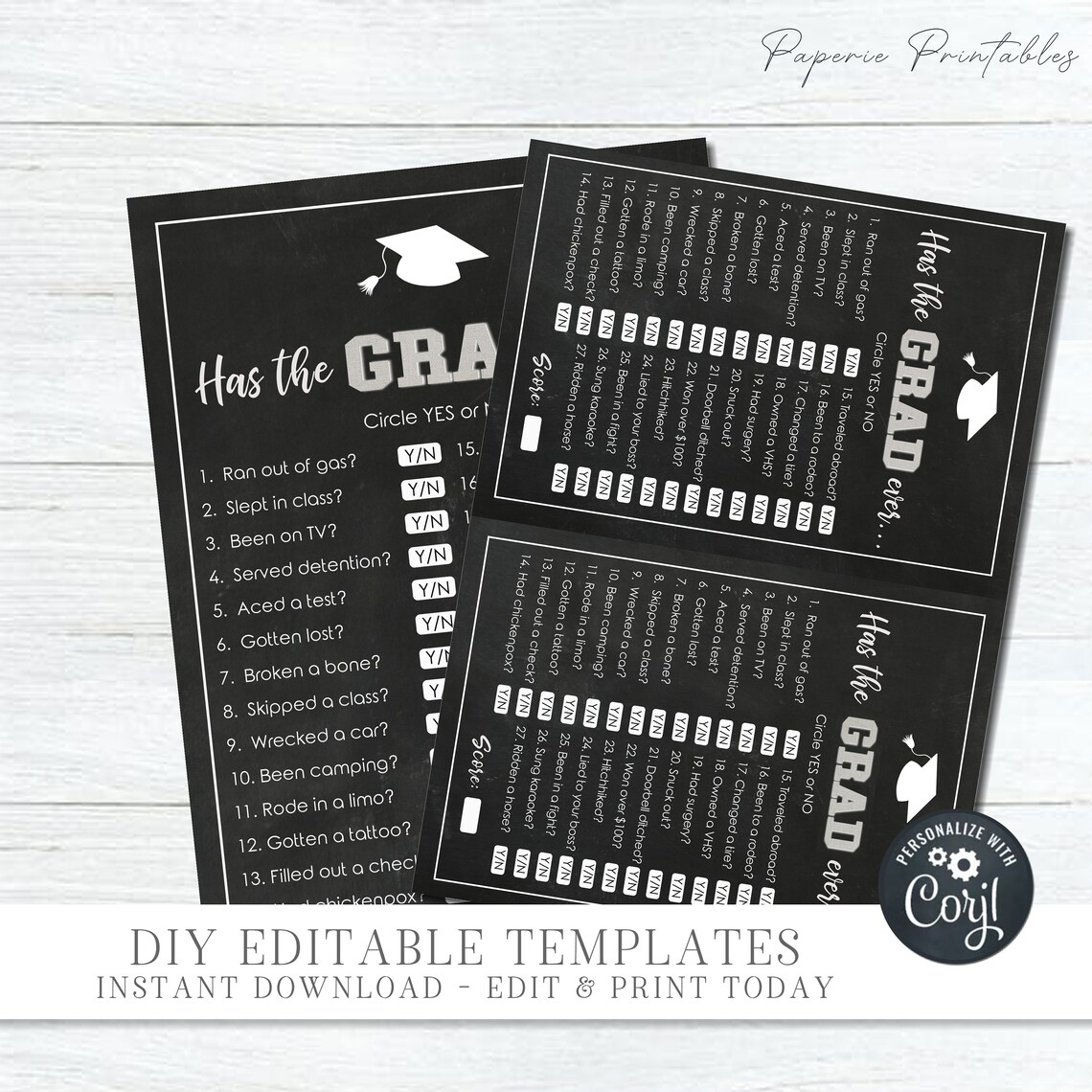 Editable Has the Grad Ever Graduation Party Game Graduation - Etsy