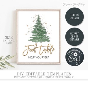 Editable Christmas Party Signs, Holiday Party Signs, Christmas Party ...