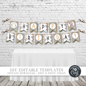 EDITABLE Halloween Happy Birthday Banner, Halloween Birthday ...