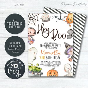EDITABLE Twins Halloween Birthday Invitation, Siblings Halloween ...