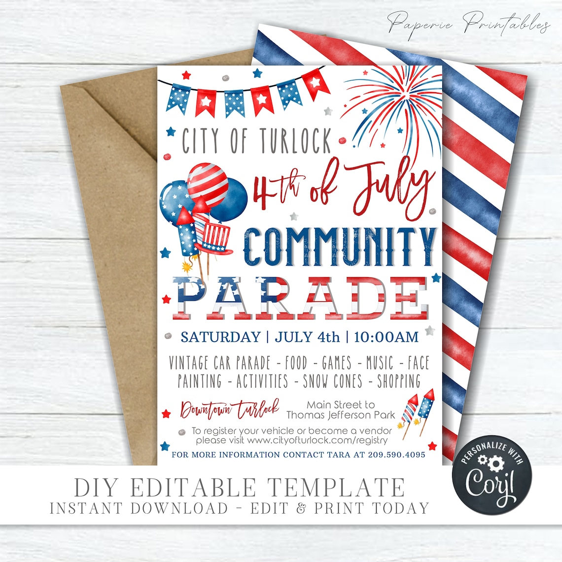 EDITABLE 4th of July Community Parade Flyer 4th of July - Etsy