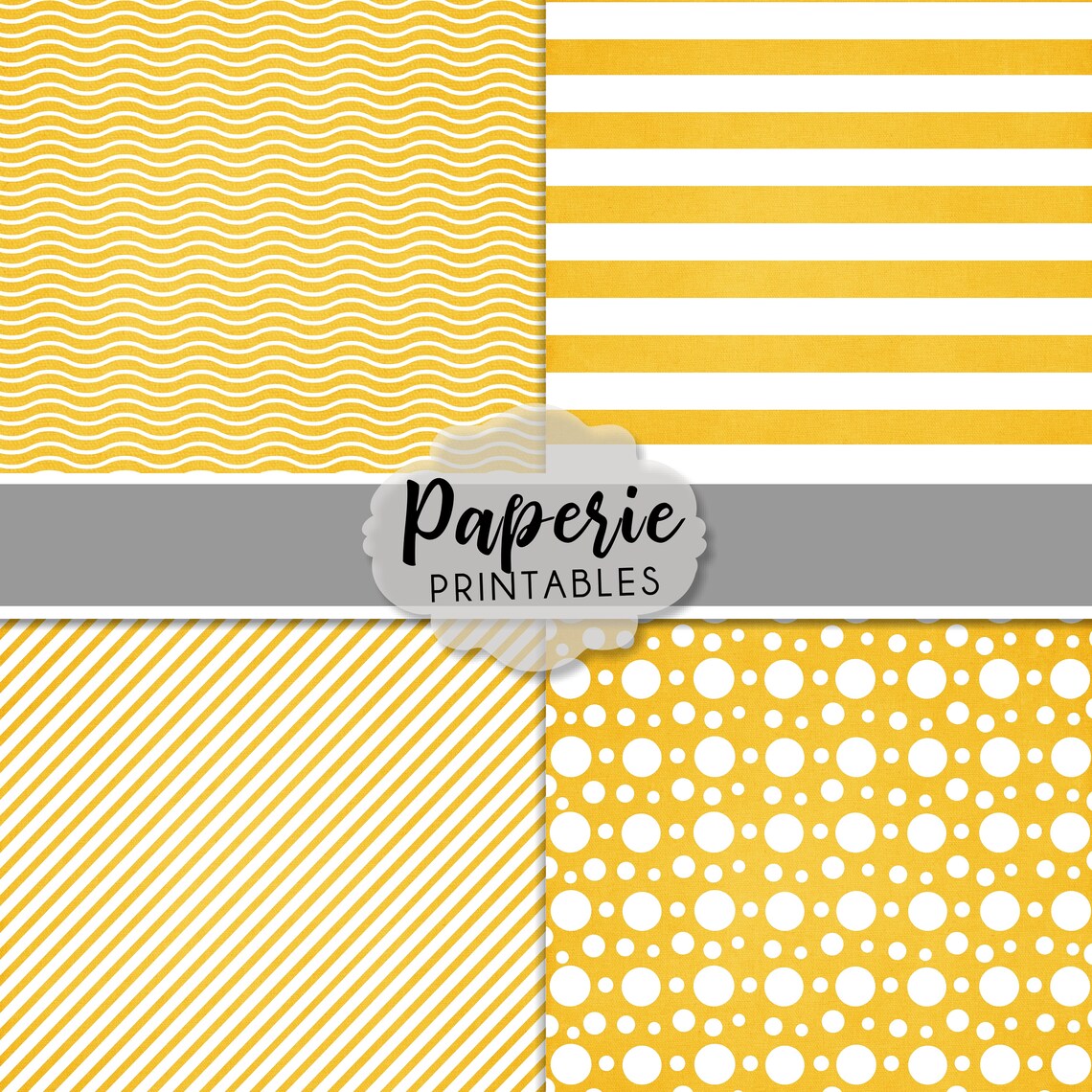 Yellow & White Pattern Digital Paper 8.5x11 Digital - Etsy