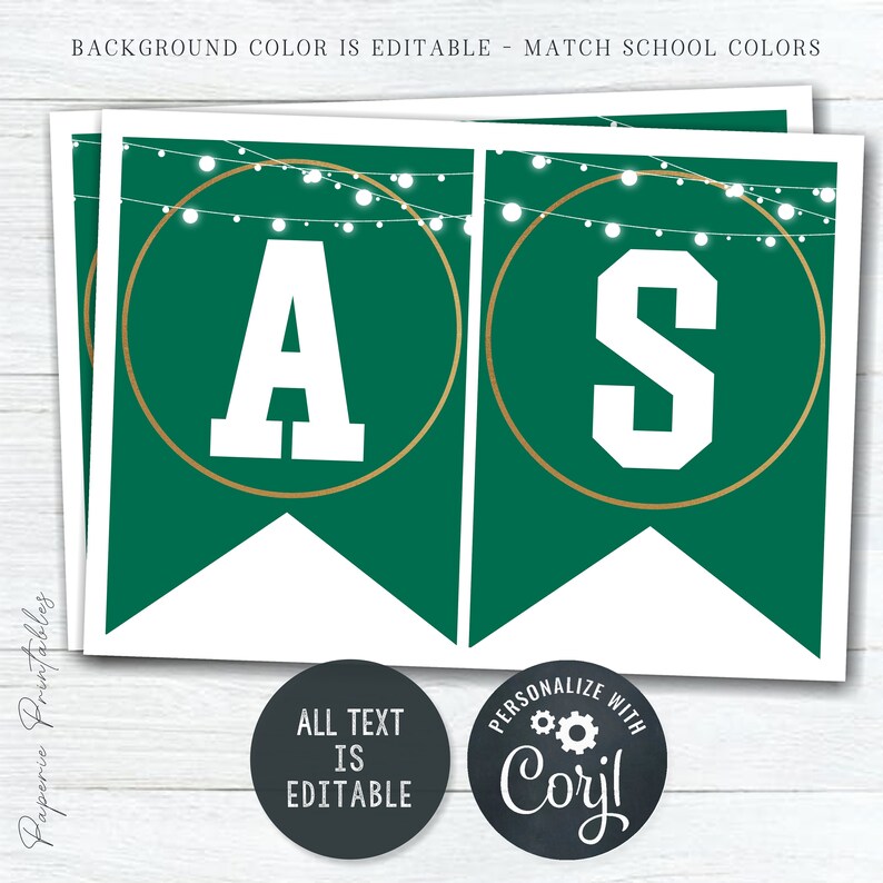 Editable CLASS OF 2023 Pennant Banner Graduation Banner Class - Etsy