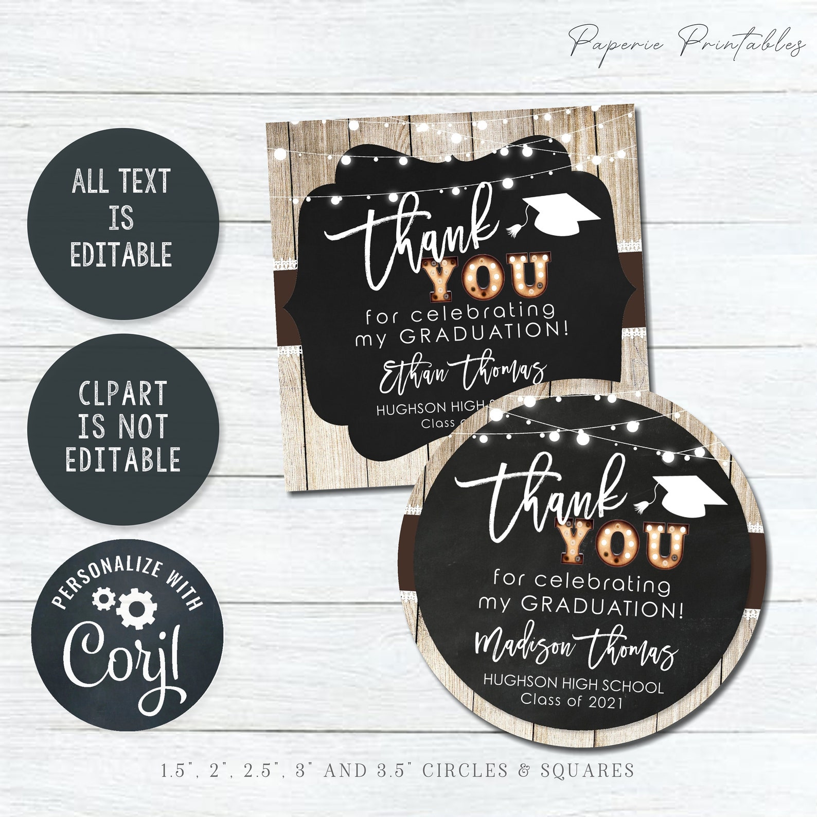 EDITABLE Graduation Gift Tags Graduation Tags Graduation - Etsy