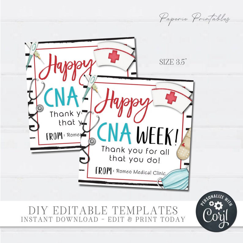 Editable CNA Appreciation Gift Tag: DIY Thank You Tags (corjl) #NTG15 ...