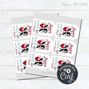 EDITABLE Valentine Cards, Valentine Favor Tags, Happy Valentine's Day ...