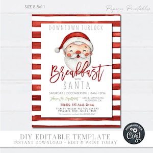 EDITABLE Breakfast With Santa Template, Breakfast With Santa Flyer ...
