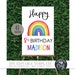 Editable Rainbow Happy Birthday Sign, Rainbow Party Decoration, Rainbow ...