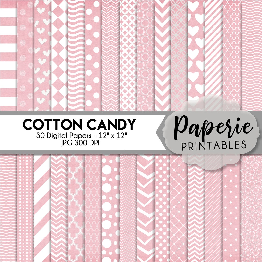 Pink & White Pattern Digital Paper - 12x12 Digital Scrapbooking Paper ...