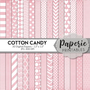 Pink & White Pattern Digital Paper - 12x12 Digital Scrapbooking Paper ...