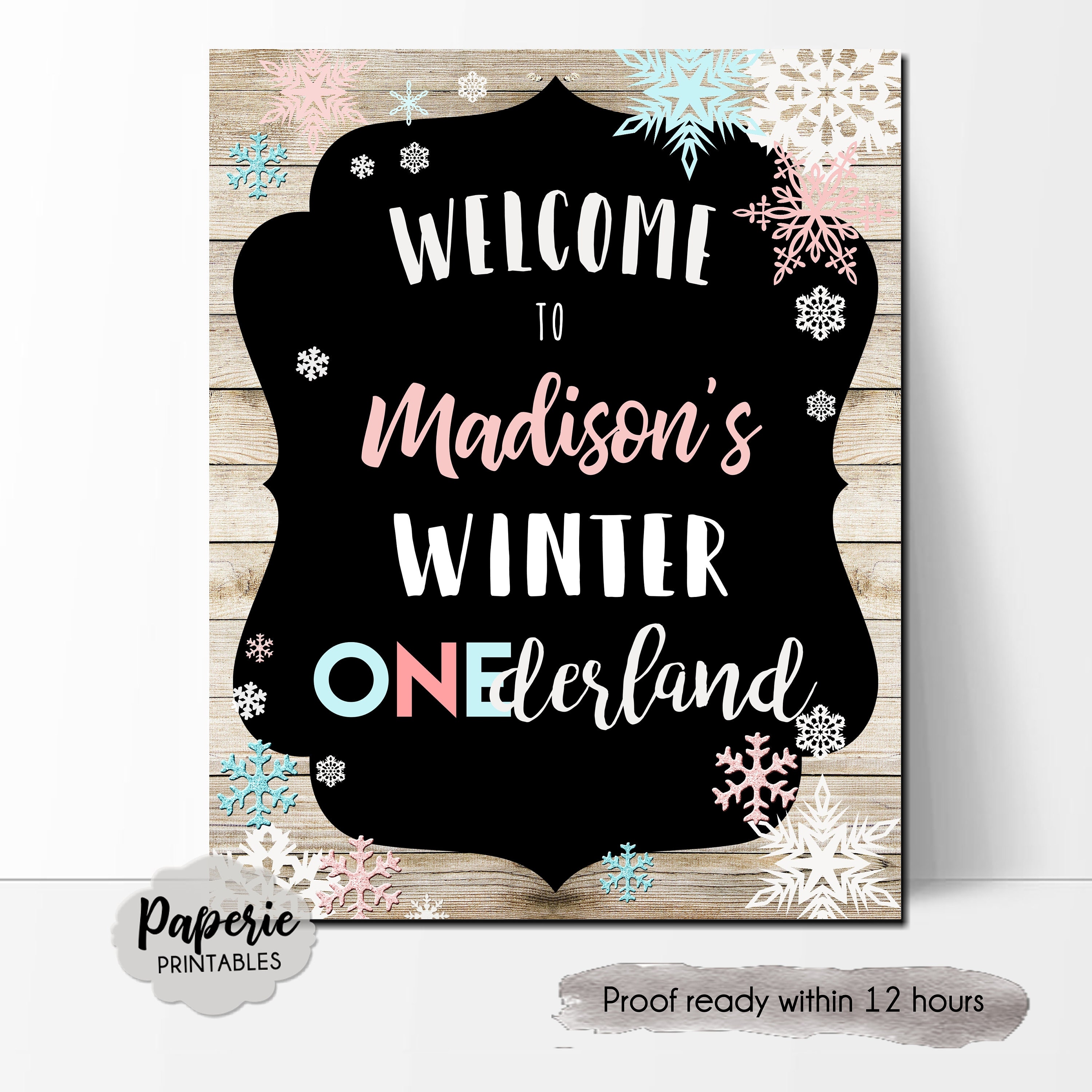 Winter Wonderland Welcome Sign Winter Onederland Welcome - Etsy
