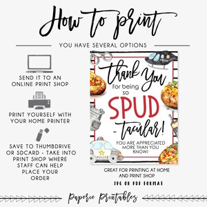 Editable Police Appreciation Sign: Spud-tacular Potato Bar (DIY Corjl ...