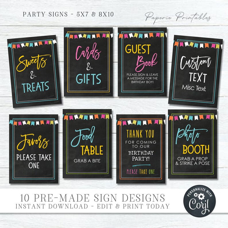 Editable Siblings Birthday Party Signs: DIY Welcome Decor (digital ...