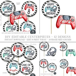 EDITABLE Video Game Birthday Bundle, Gaming Birthday Party Printables ...