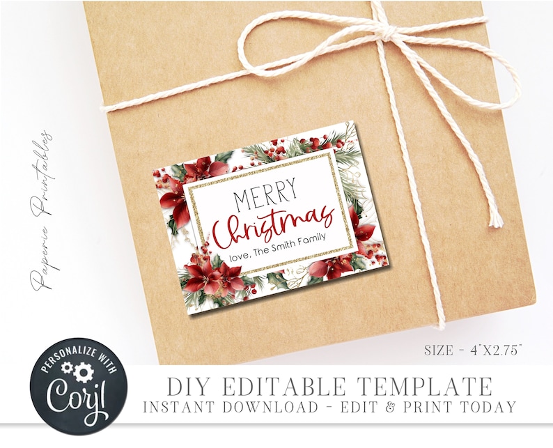 Editable Christmas Gift Tags Christmas Tags Editable - Etsy