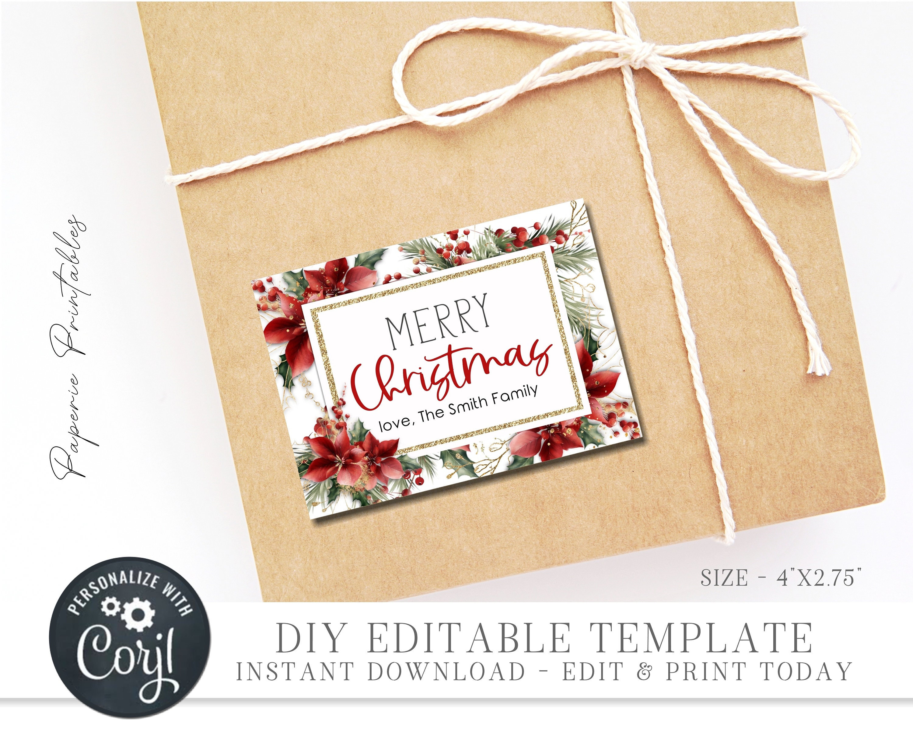 Editable Christmas Gift Tags Christmas Tags Editable - Etsy