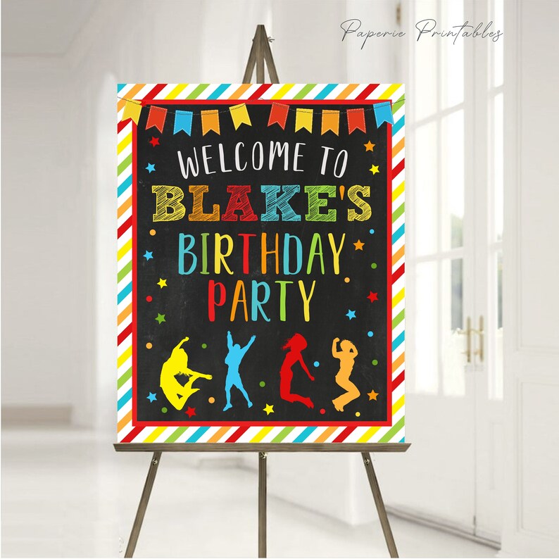 Editable Let's Jump Party Signs Let's JUMP Birthday - Etsy