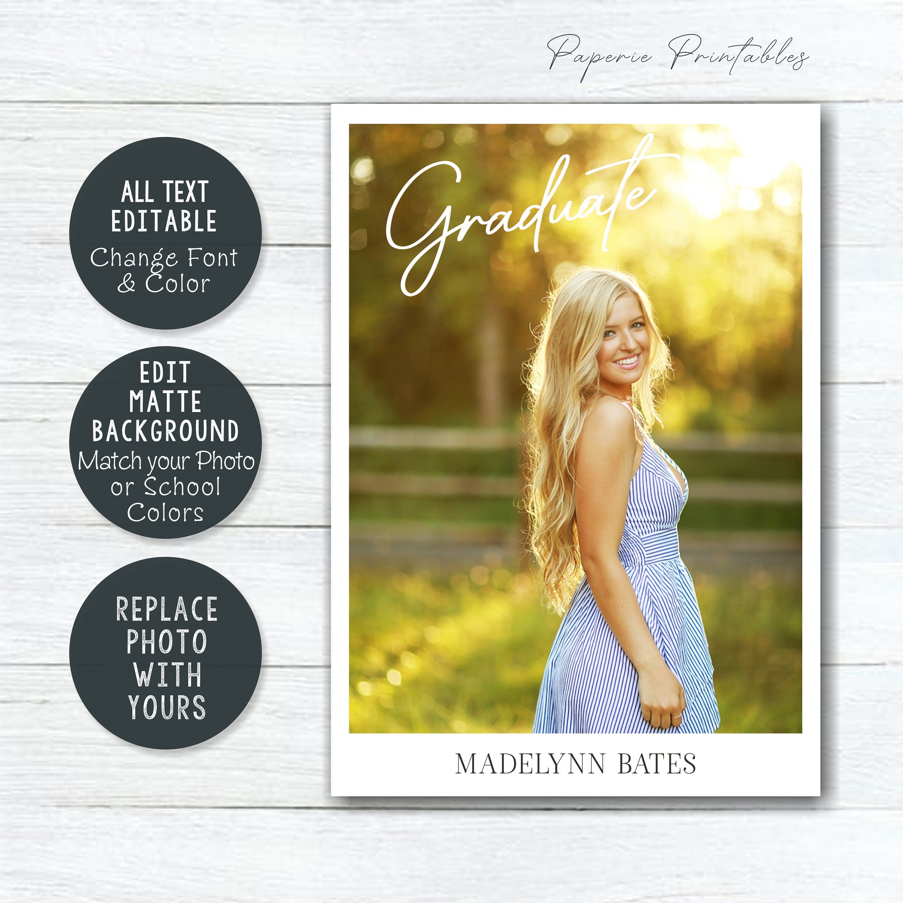 EDITABLE Graduation Party Invitation 2022 Class of 2022 | Etsy UK