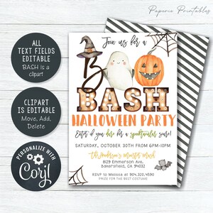 Editable Boo Fest Halloween Party Invitation (DIY With Corjl) #HP18 - Etsy