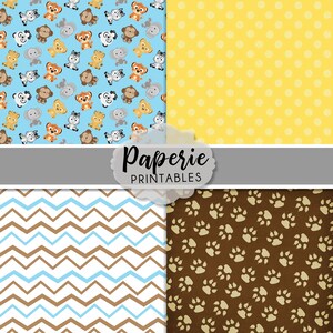 Baby Zoo Animals Digital Paper - 8.5"x11" Digital Scrapbooking Paper ...