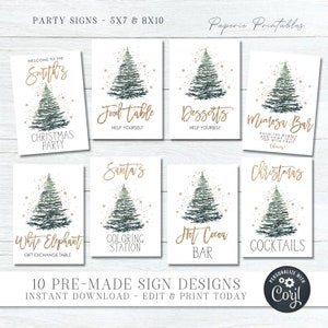 Editable Christmas Party Signs Holiday Party Signs Christmas - Etsy