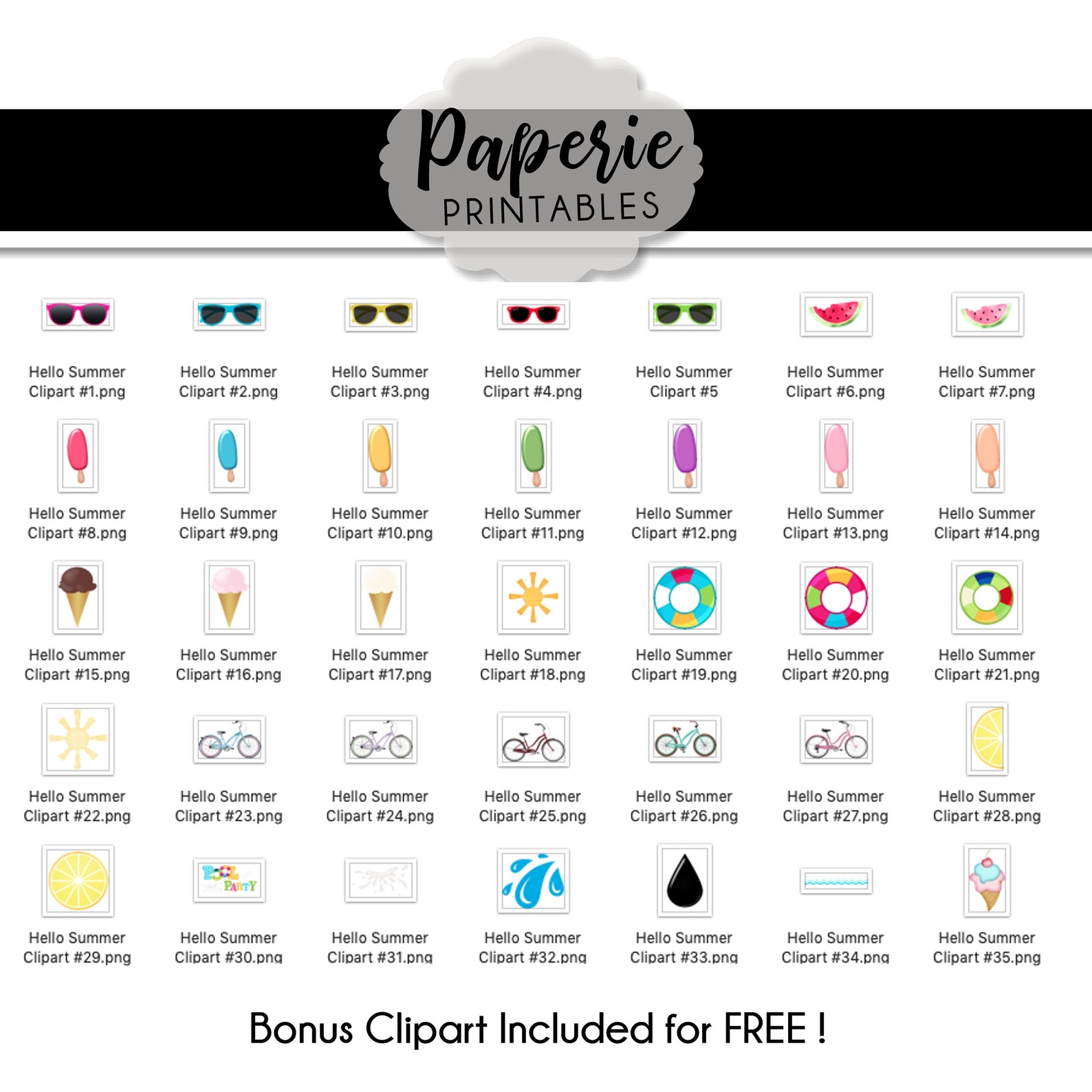 Hello Summer Digital Paper 8.5x11 Digital Scrapbooking Paper - Etsy