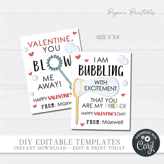 Bubbles Valentine Cards