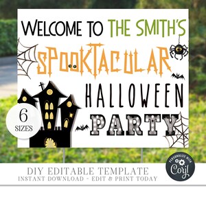 Editable Halloween Party Welcome Sign: Spooktacular Decor (DIY Digital ...