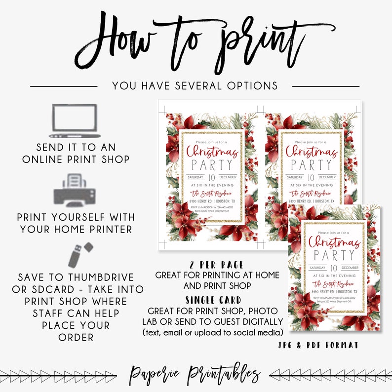 EDITABLE Christmas Party Invitation Holiday Party Invitation - Etsy