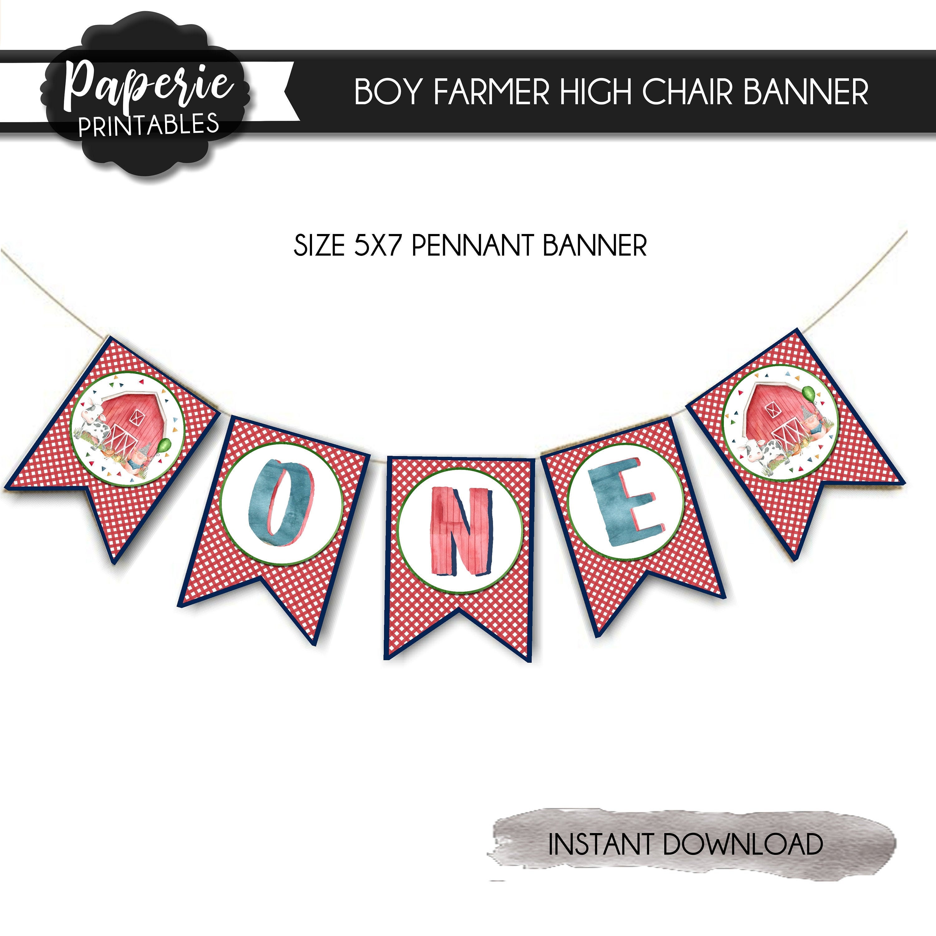 ONE High Chair Banner Farm Banner for High Chair - Etsy