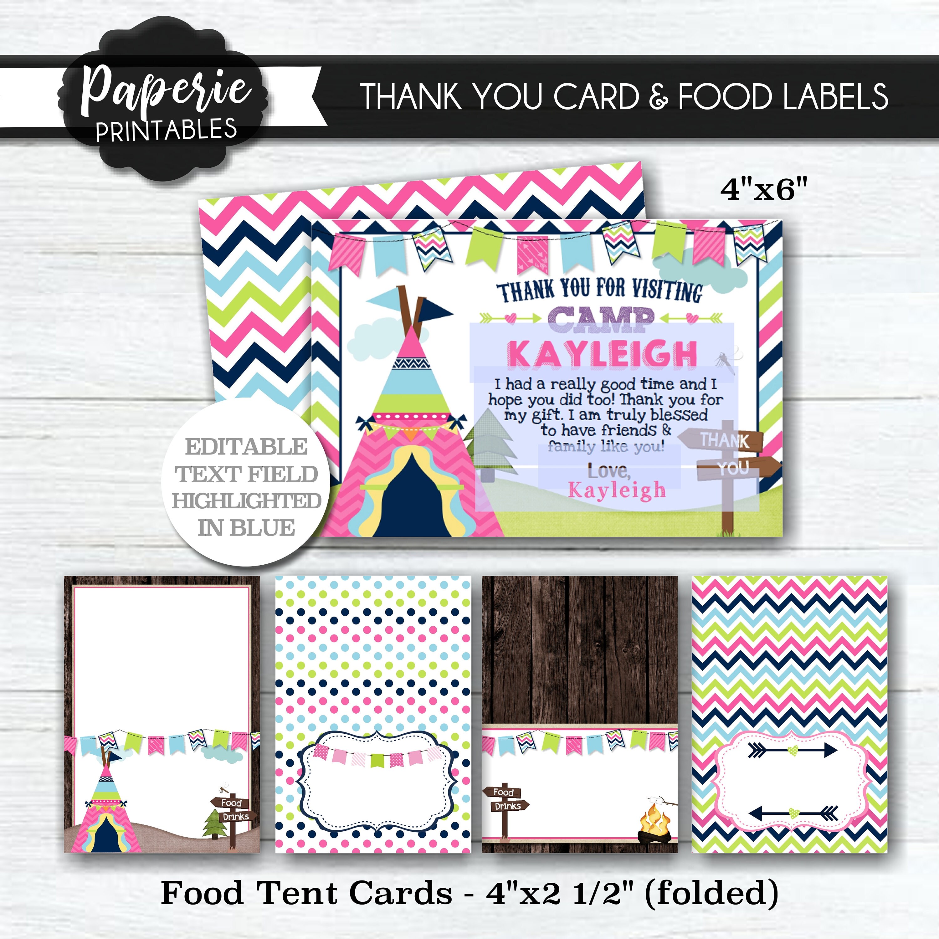 Girl Camping Birthday Party BUNDLE Girl Camping Birthday - Etsy