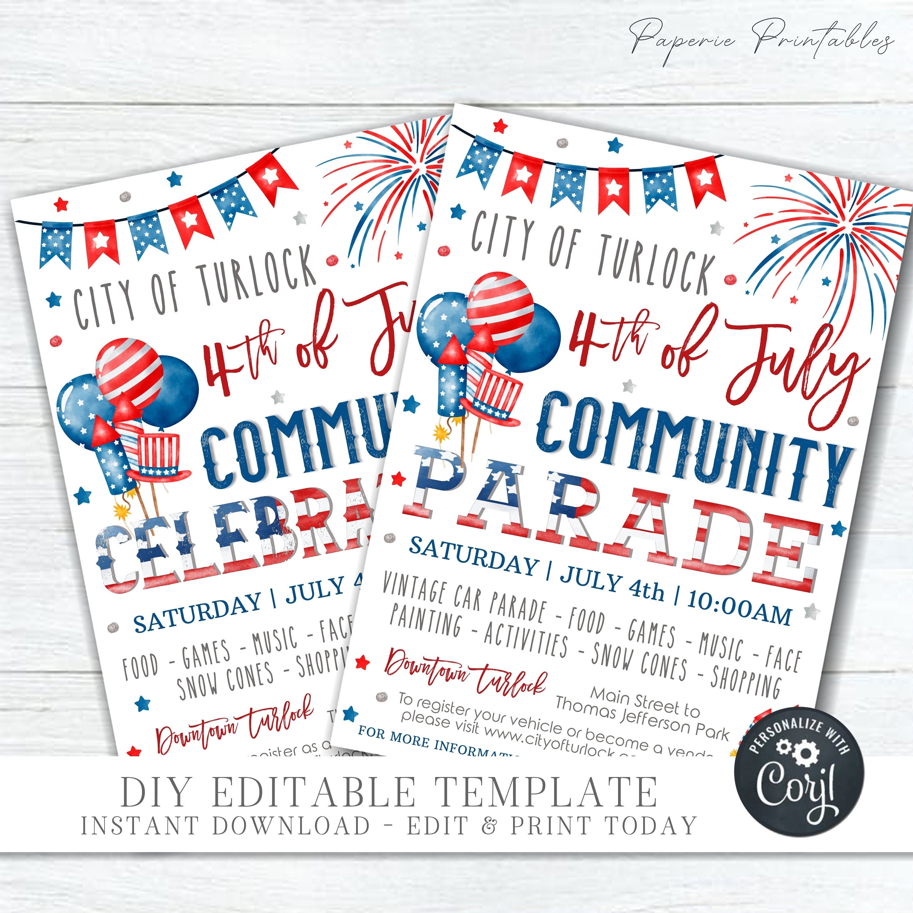 EDITABLE 4th of July Community Parade Flyer 4th of July - Etsy