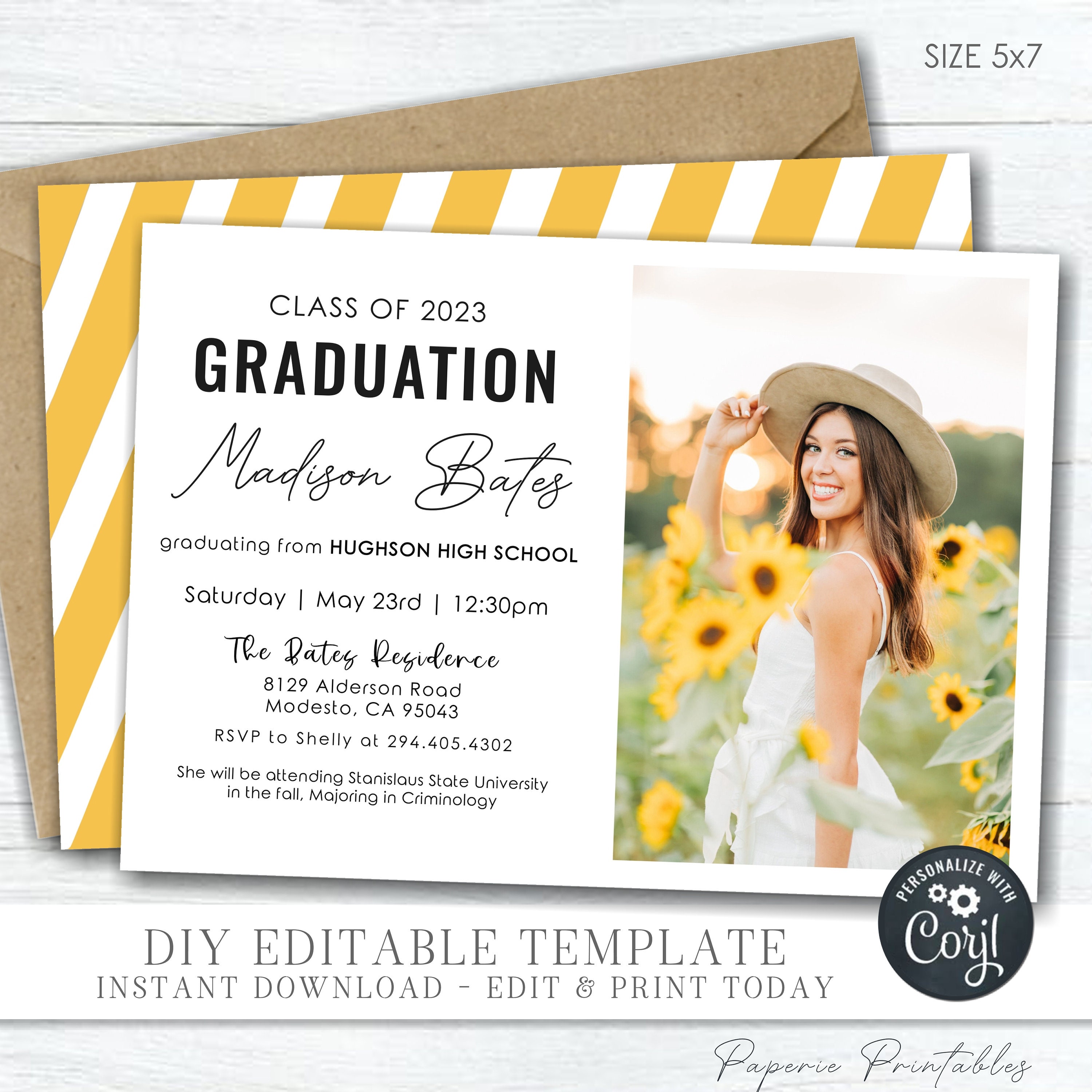 Editable Graduation Party Invitation: Class of 2023 (digital Download ...