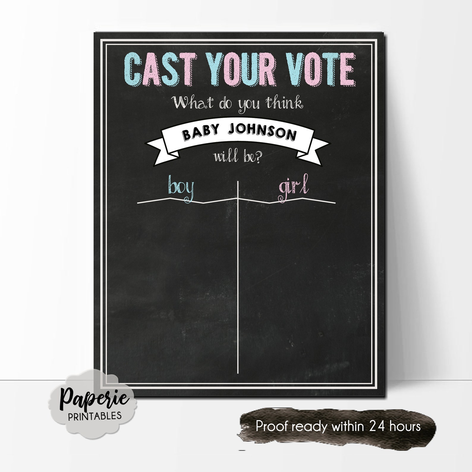 Cast Your Vote Gender Reveal Party Sign – Old Wives' Tales Gender ...
