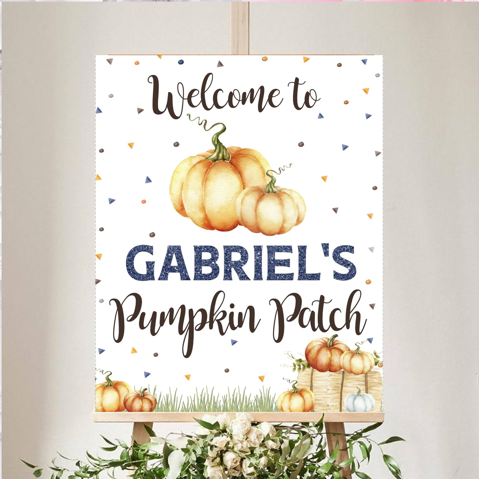 Editable Pumpkin Party Welcome Sign DIY Fall Birthday - Etsy