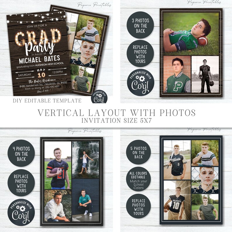 EDITABLE Country Graduation Party Template Rustic Graduation - Etsy