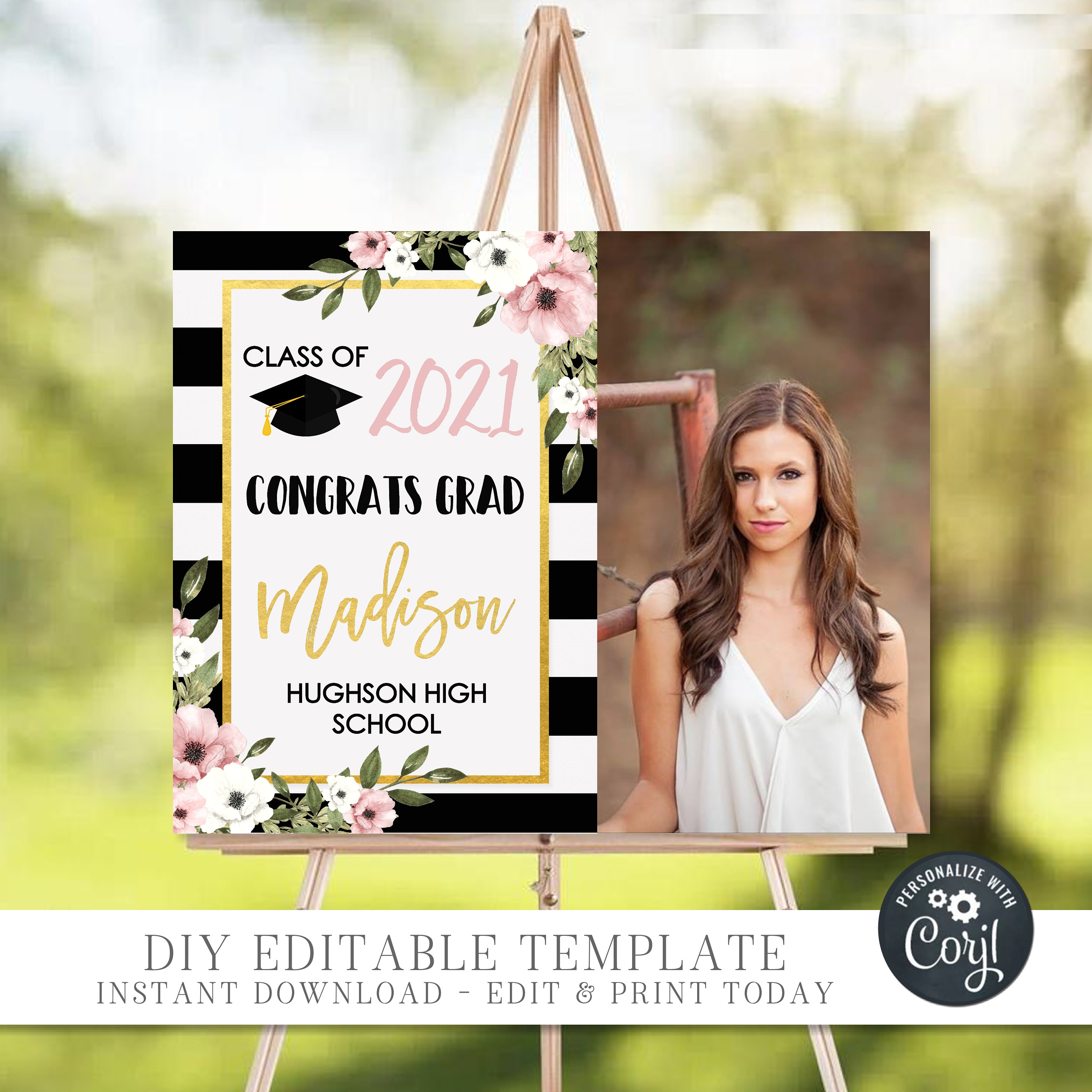 Editable Graduation Yard Sign: DIY Class of 2023 (digital Download) # ...