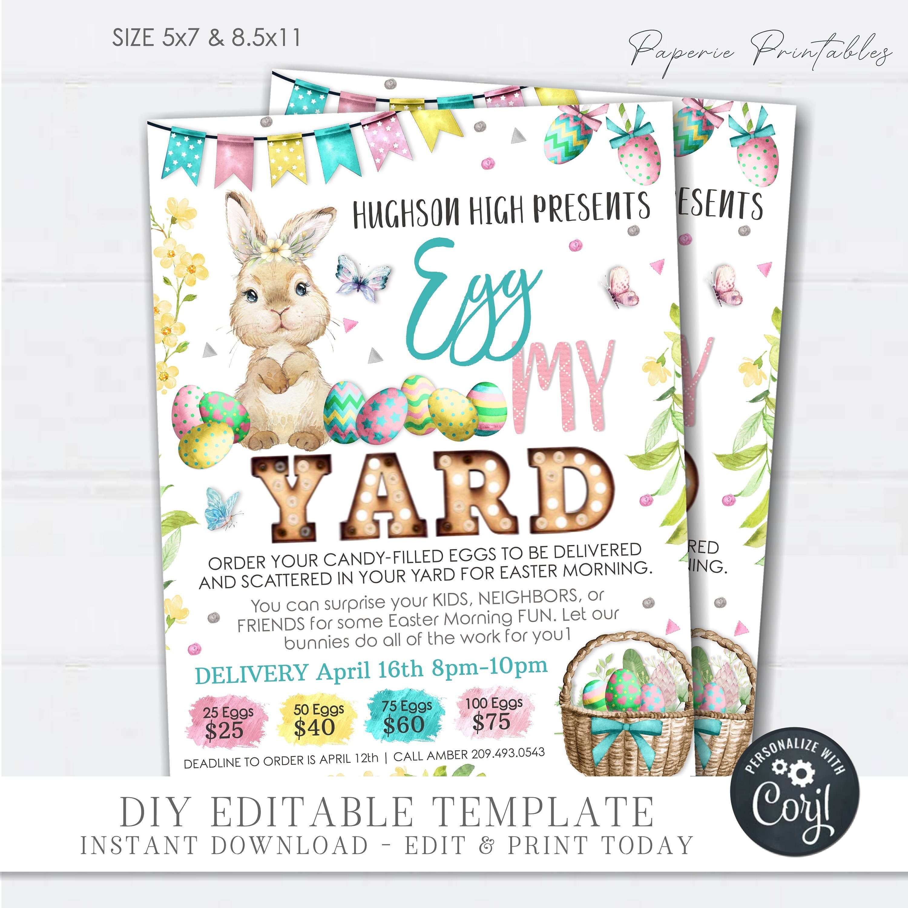 EDITABLE Egg My Yard Flyer Egg Drop Flyer Easter Egg My Yard - Etsy