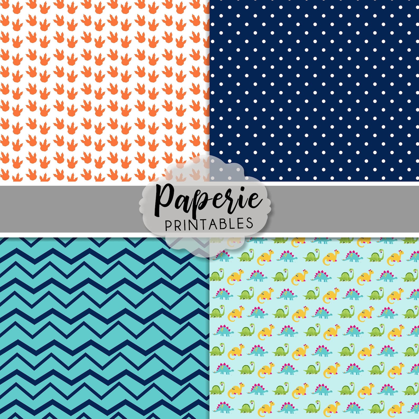 Little Dinosaurs Digital Paper 12x12 Digital Scrapbooking - Etsy